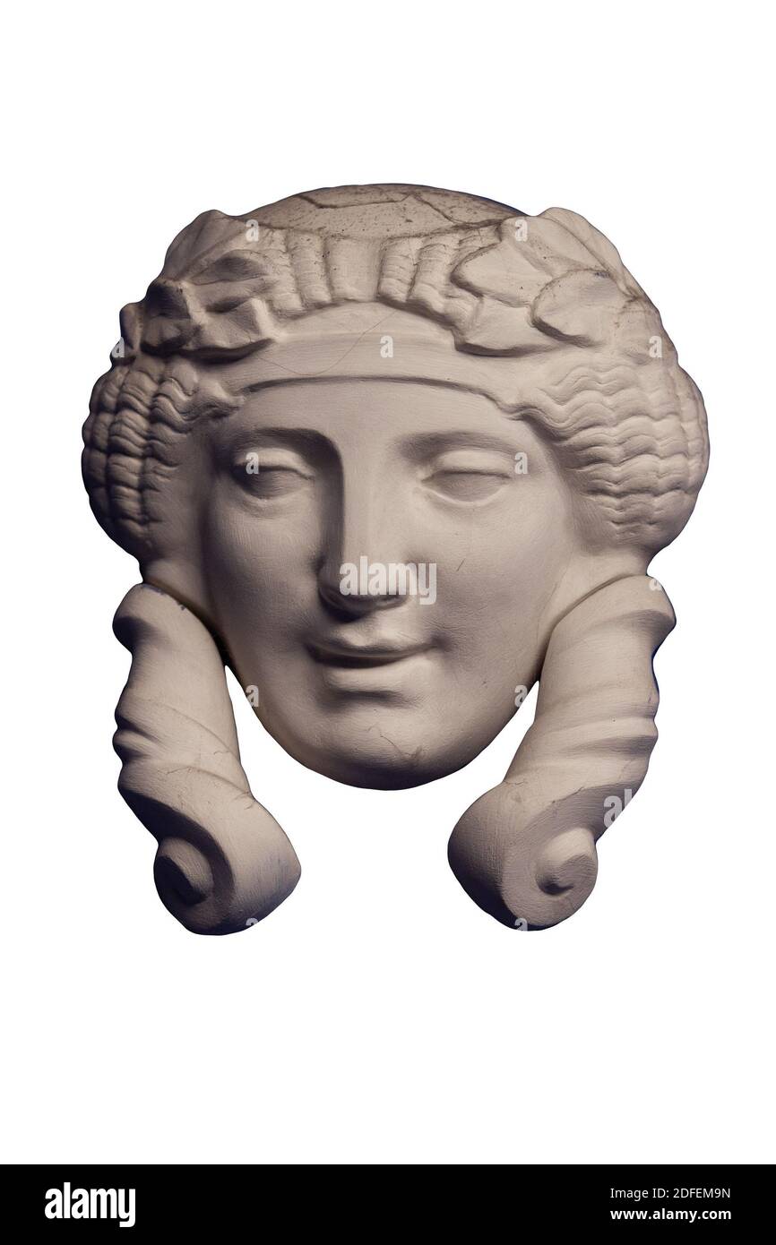 Gypsum statue bust head on a white background Stock Photo - Alamy