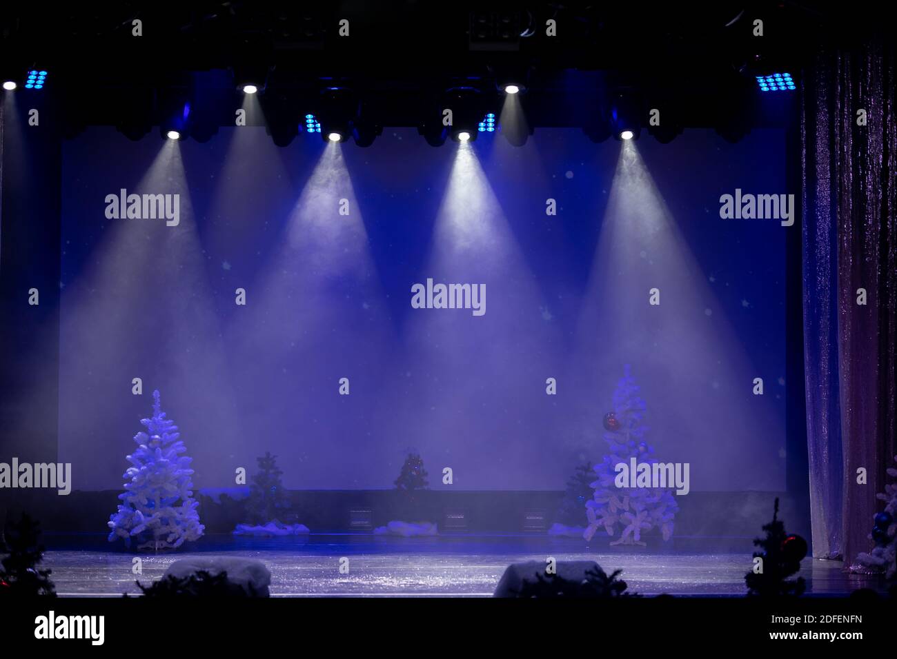 Theater lights spotlights over the stage, texture background for design ...