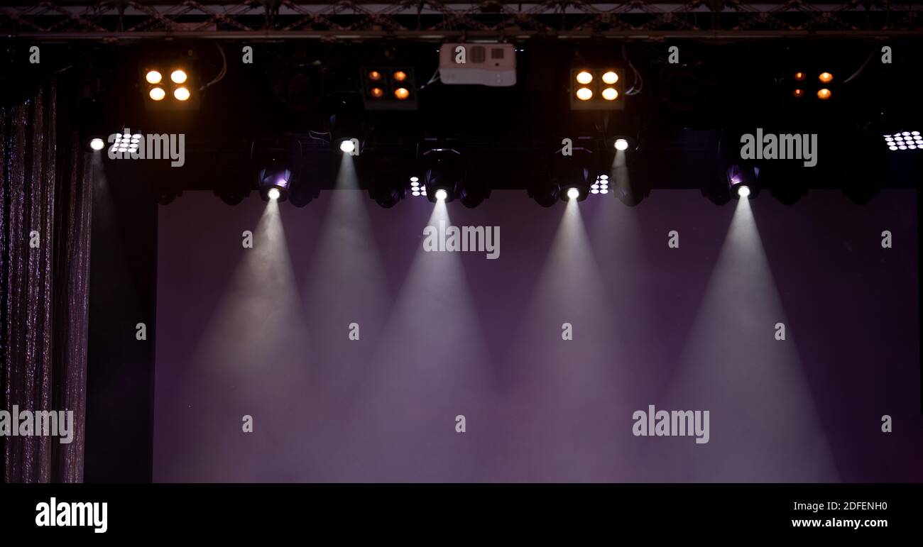 Theater lights spotlights over the stage, texture background for design ...