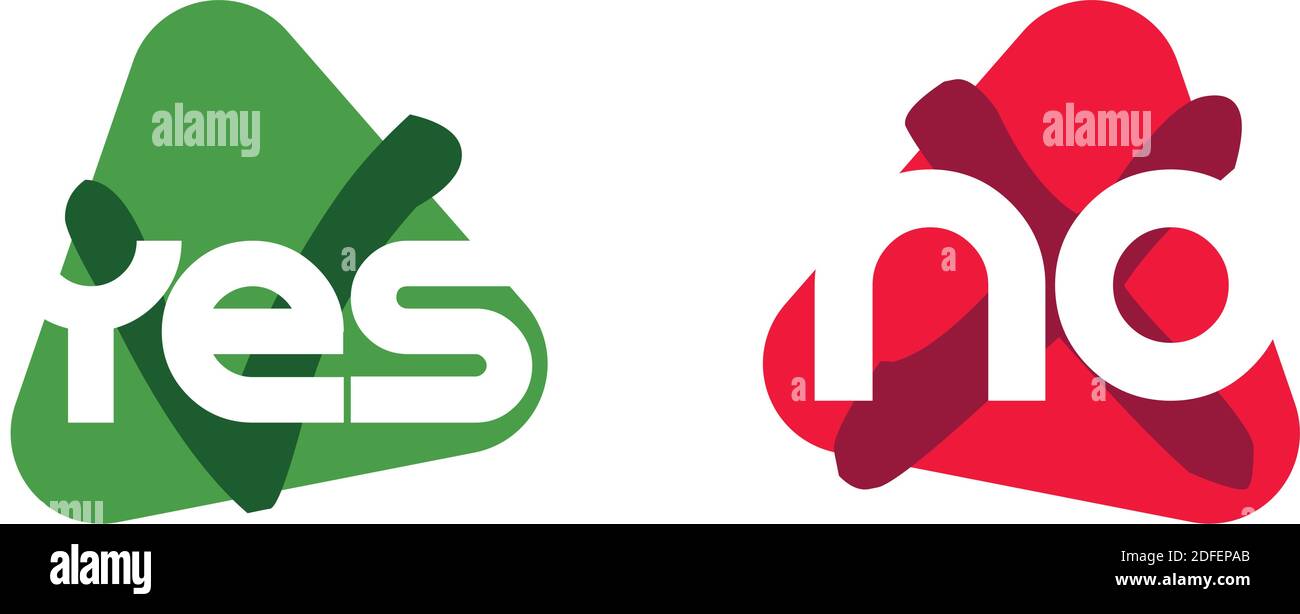Yes or No. Simple vector graphic icons Stock Vector Image & Art - Alamy