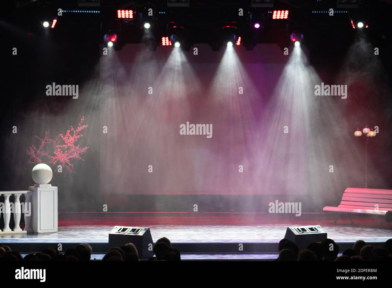 scene, stage light with colored spotlights Stock Photo - Alamy