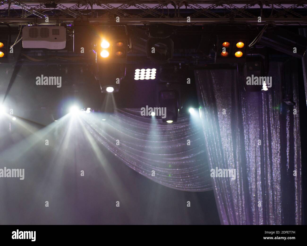 scene, stage light with colored spotlights Stock Photo - Alamy