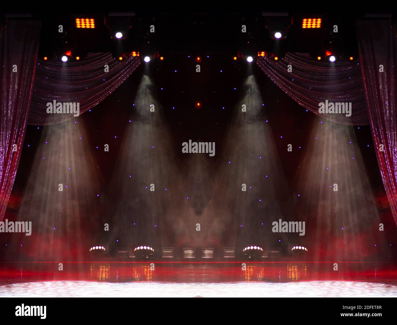 scene, stage light with colored spotlights Stock Photo - Alamy
