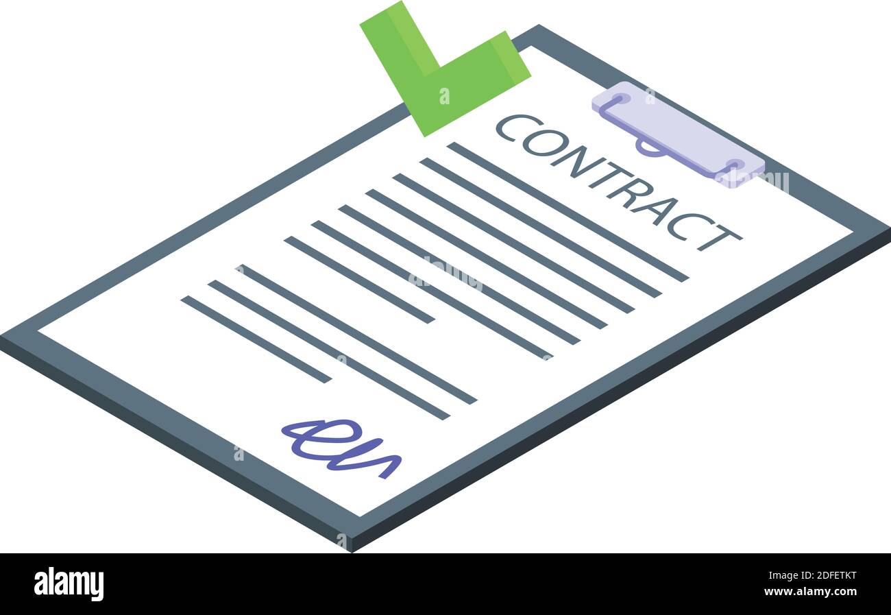 Businessman contract icon. Isometric of businessman contract vector ...