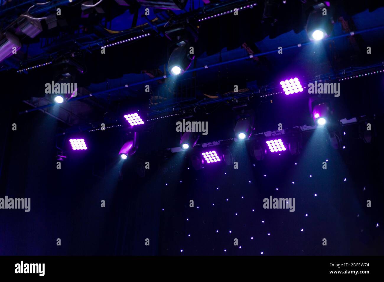 scene, stage light with colored spotlights Stock Photo - Alamy