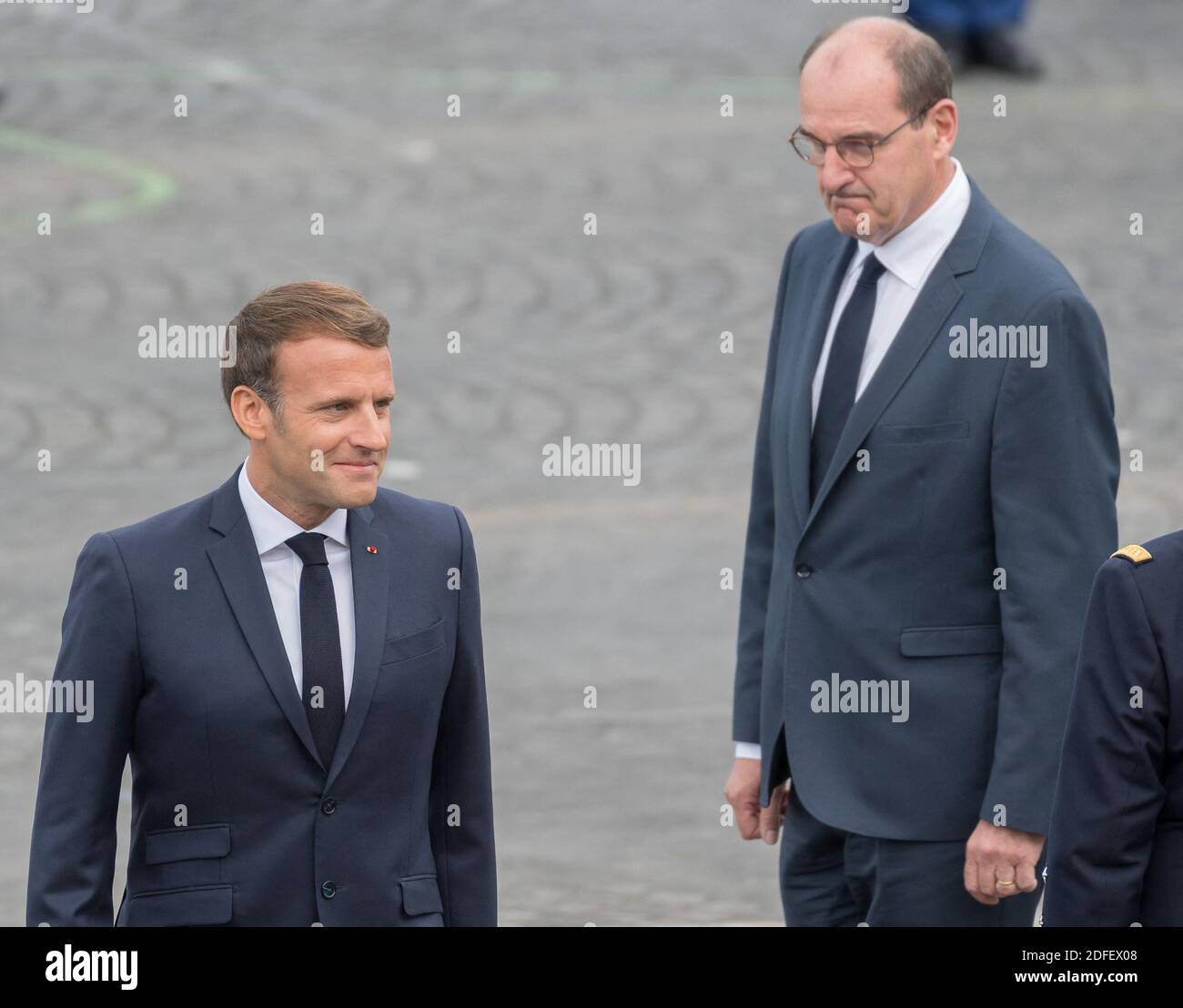 French President Emmanuel Macron and French Prime Minister Jean Castex ...