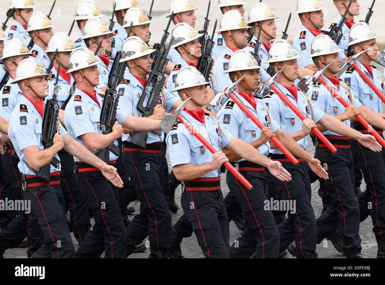 Bataillon des sapeurs pompiers de France during the July 14 Bastille ...