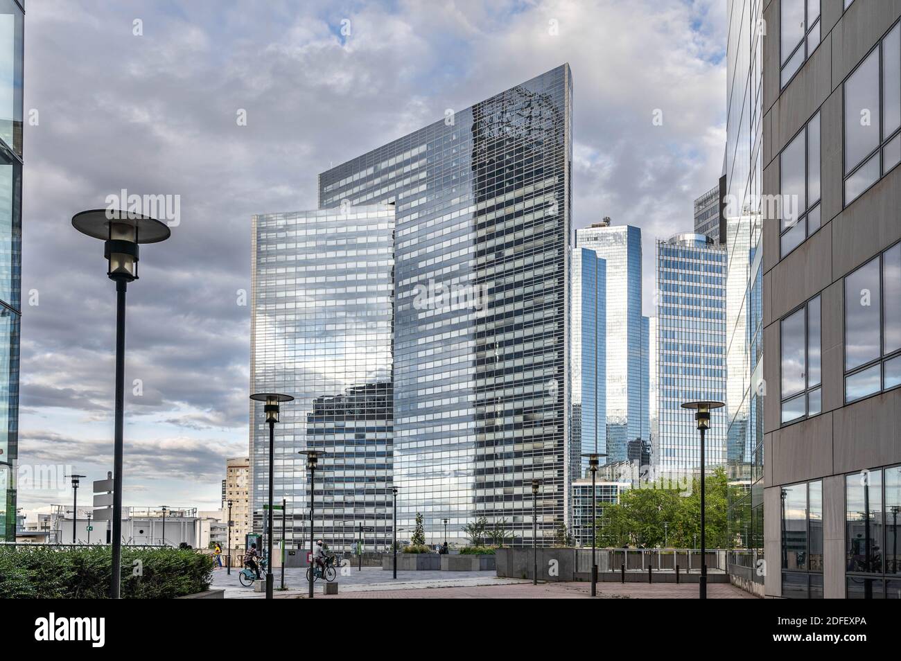 Skyscraper Tour Sequoia in La defense west Paris area in sunny afternon ...