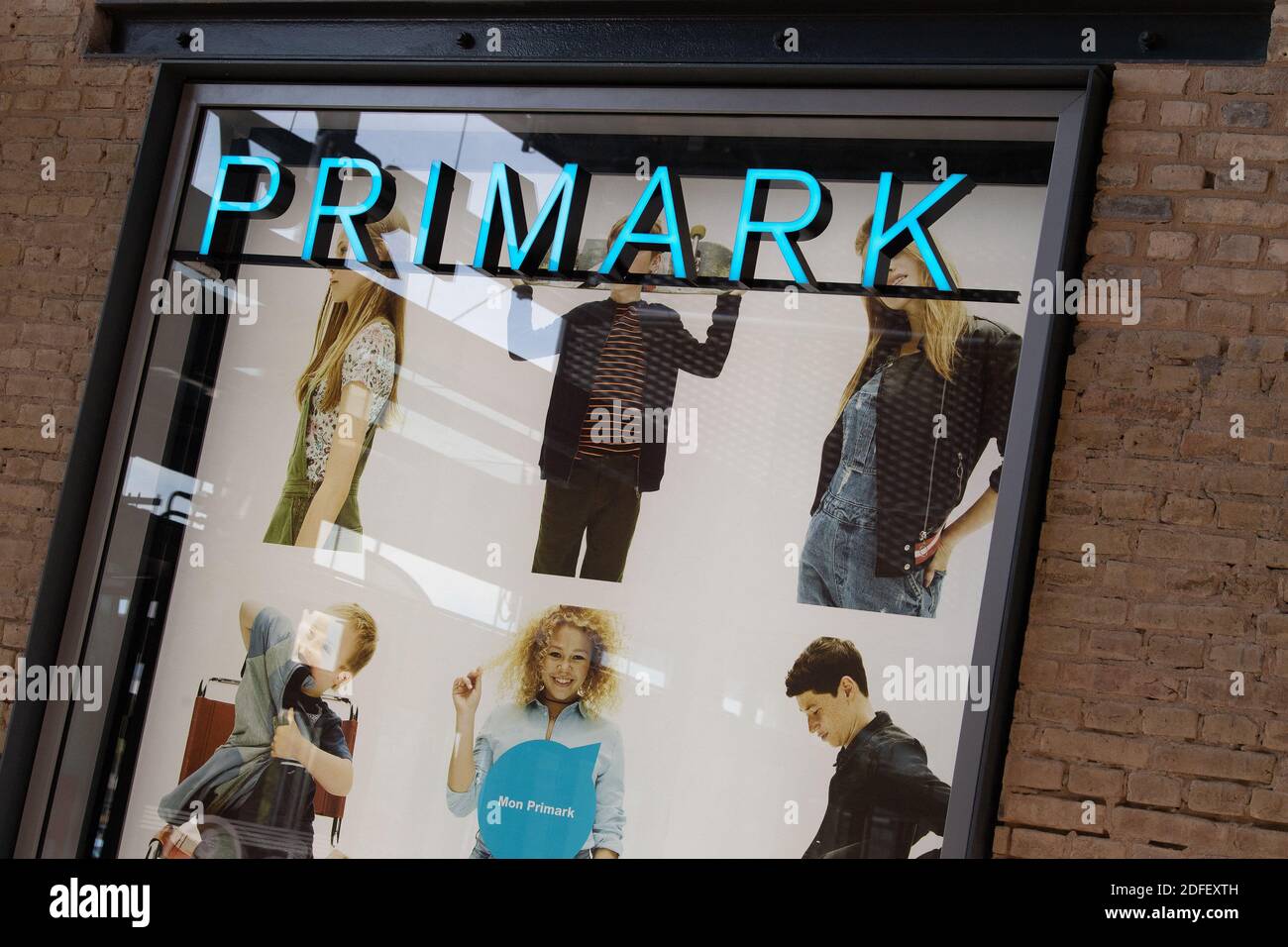 A shop sign of PRIMARK, on July 12, 2020 in Le Havre, France. Photo by ...