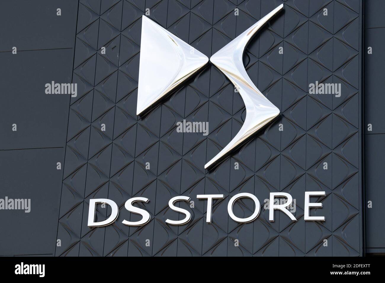 A shop sign of DS STORE, on July 12, 2020 in Le Havre, France. Photo by ...