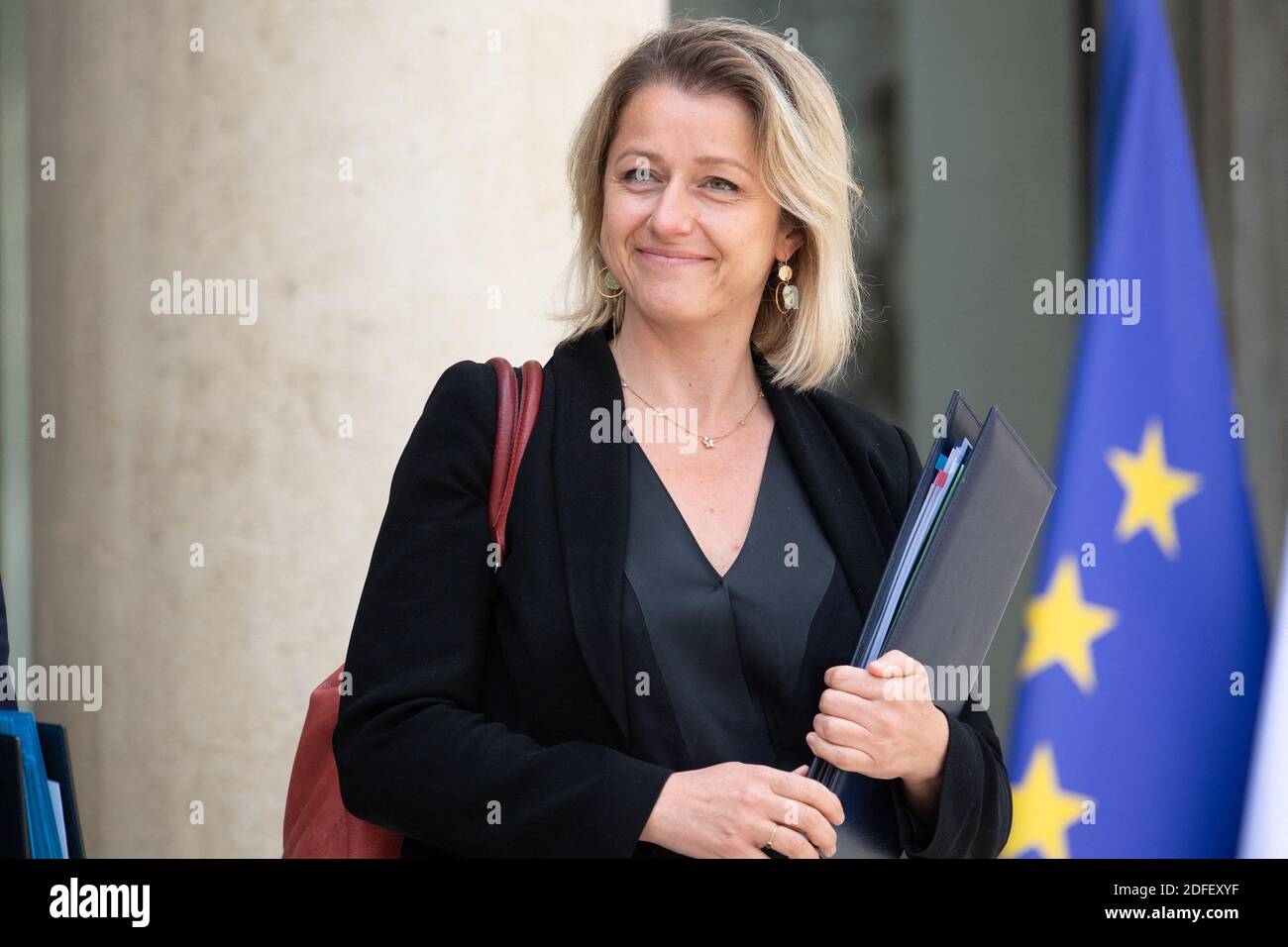 French Ecological Transition Minister Barbara Pompili leaves the Elysee ...
