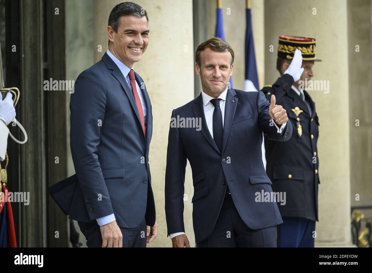 French President Emmanuel Macron and Spanish Prime Minister Pedro ...