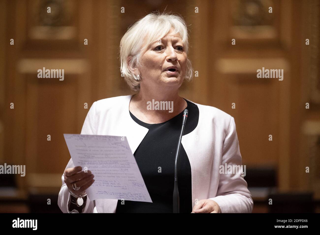 Senator, Catherine Morin-Desailly attends a session of Questions to the ...