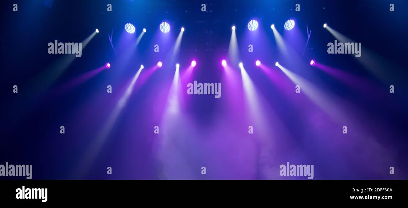 Theater lights spotlights over the stage, texture background for design ...