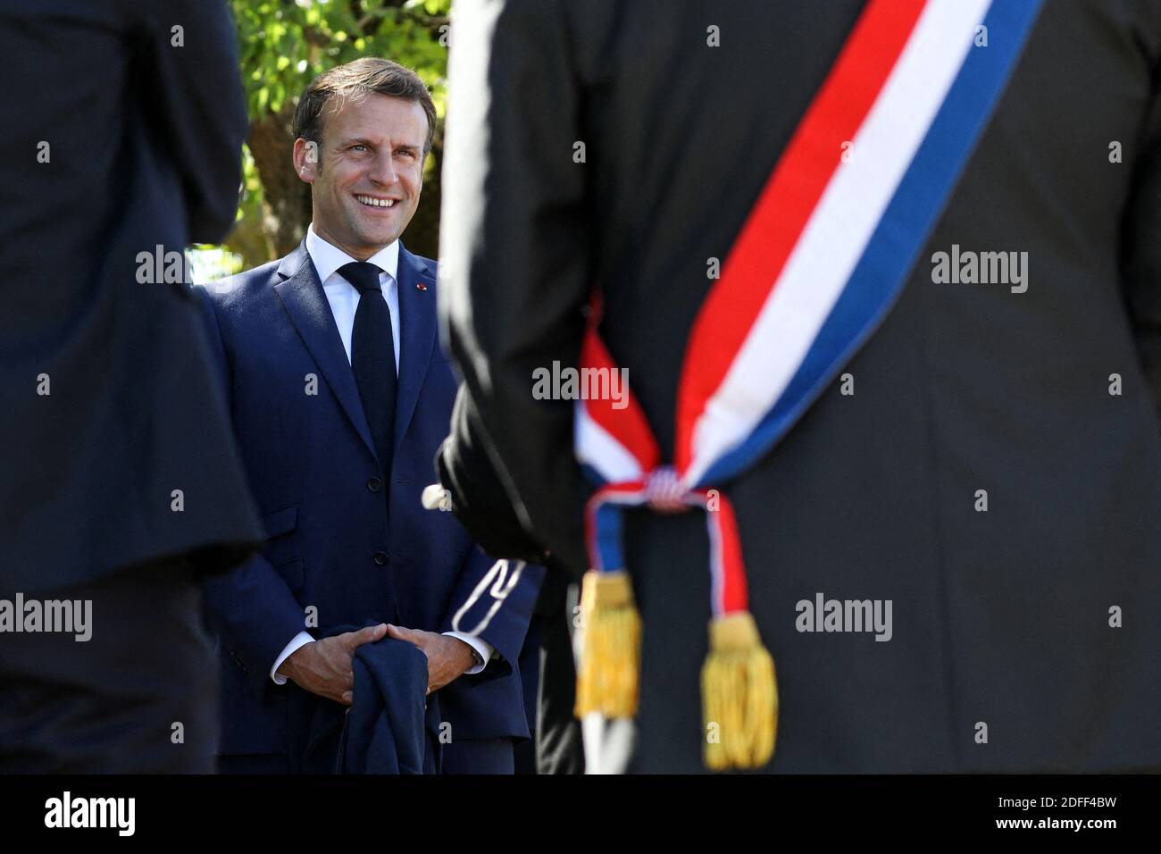 President Emmanuel Macron is seen, on July 22, 2020 at Chambord castle ...