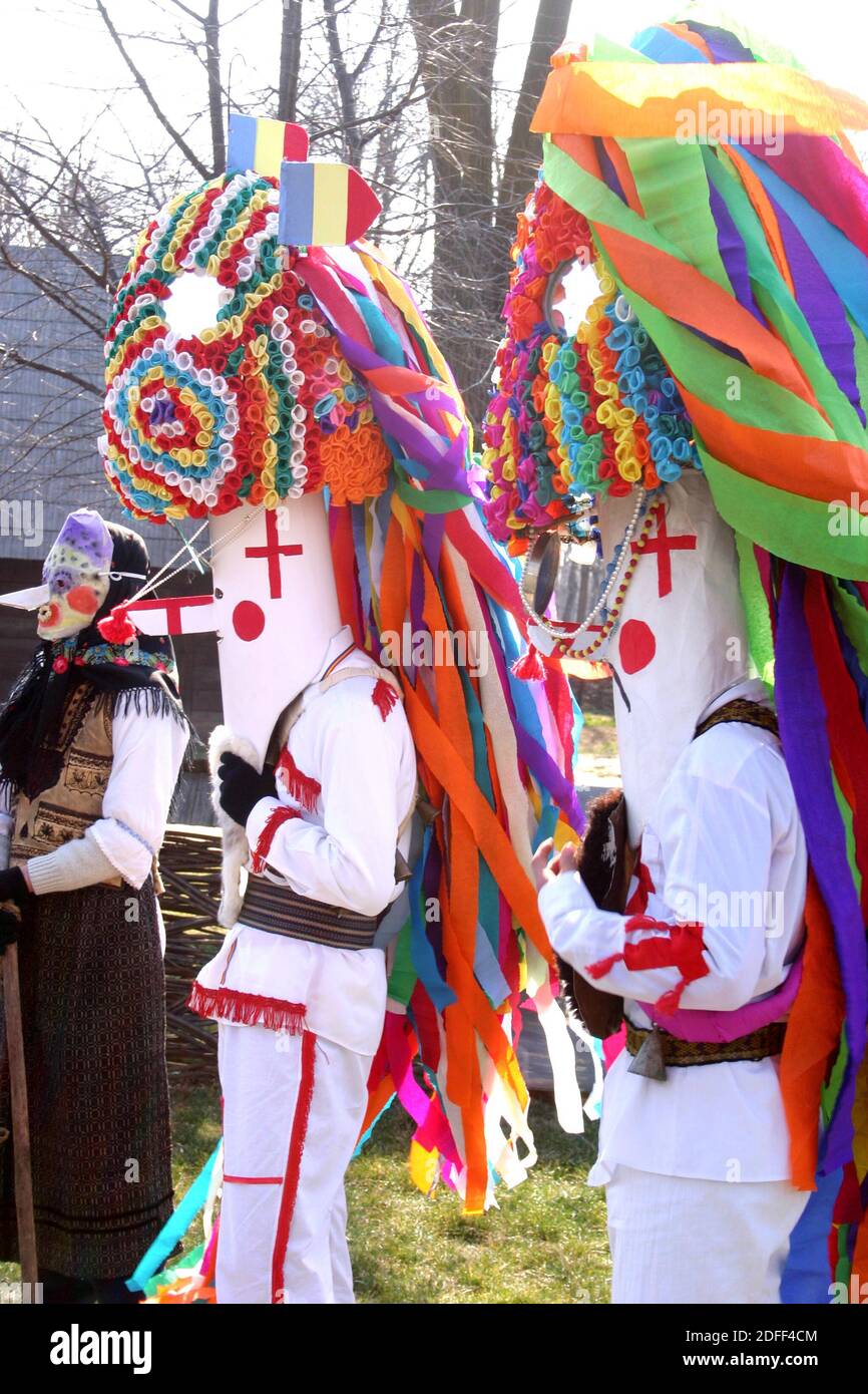 Cucii- a spring pagan ritual in Southern Romania, where people wearing ...