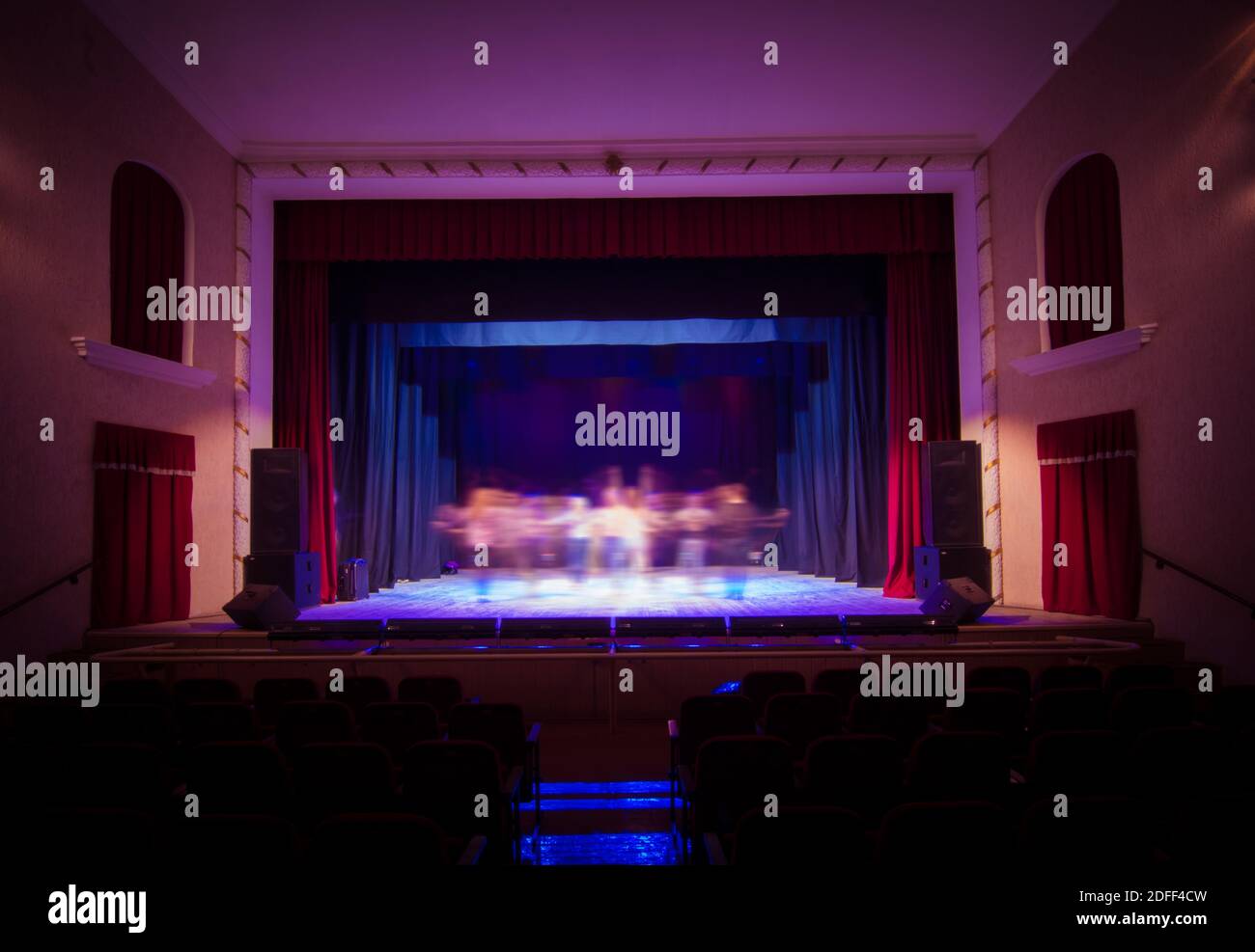 Background for design, blur texture, actors on stage Stock Photo - Alamy