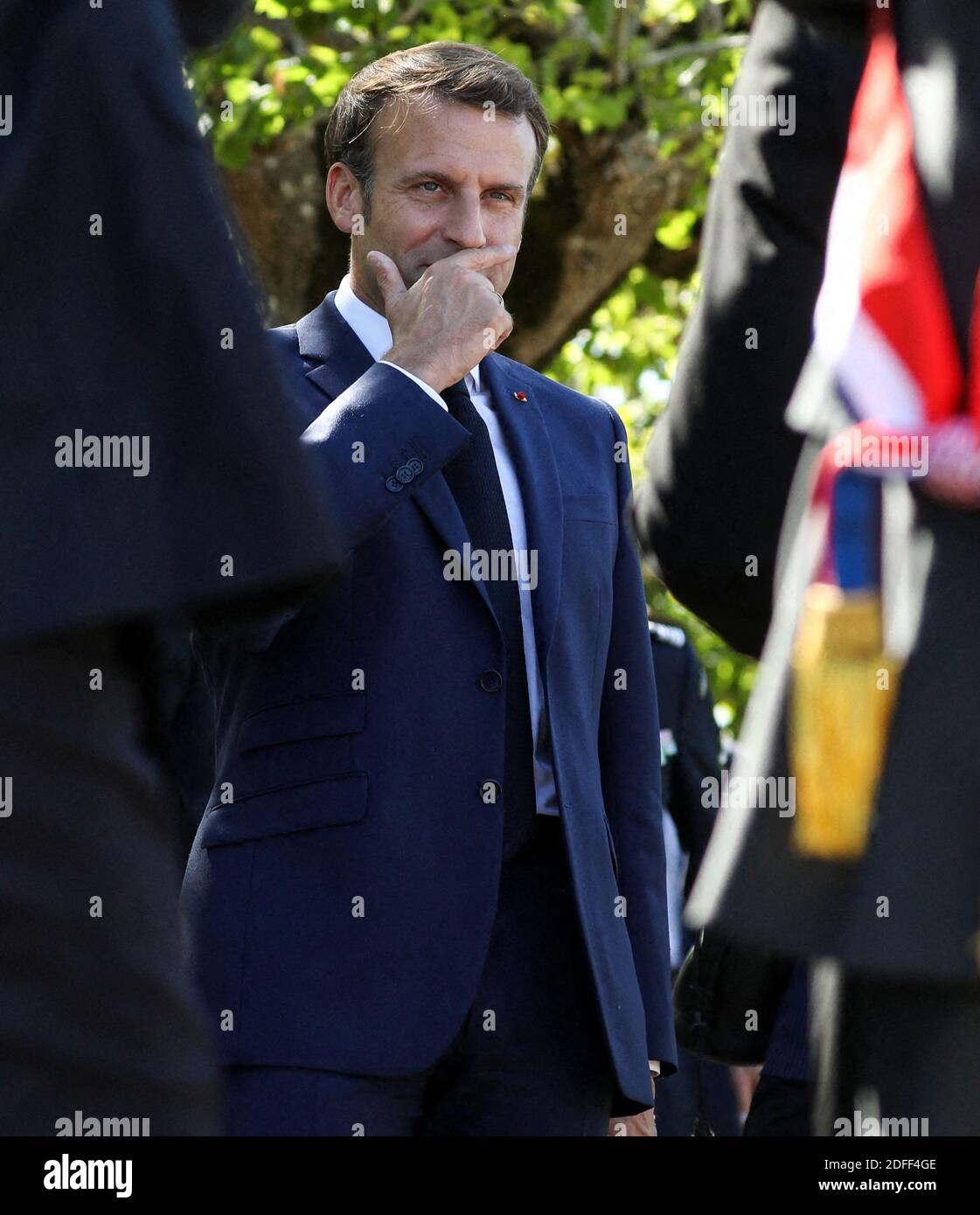 President Emmanuel Macron is seen, on July 22, 2020 at Chambord castle ...