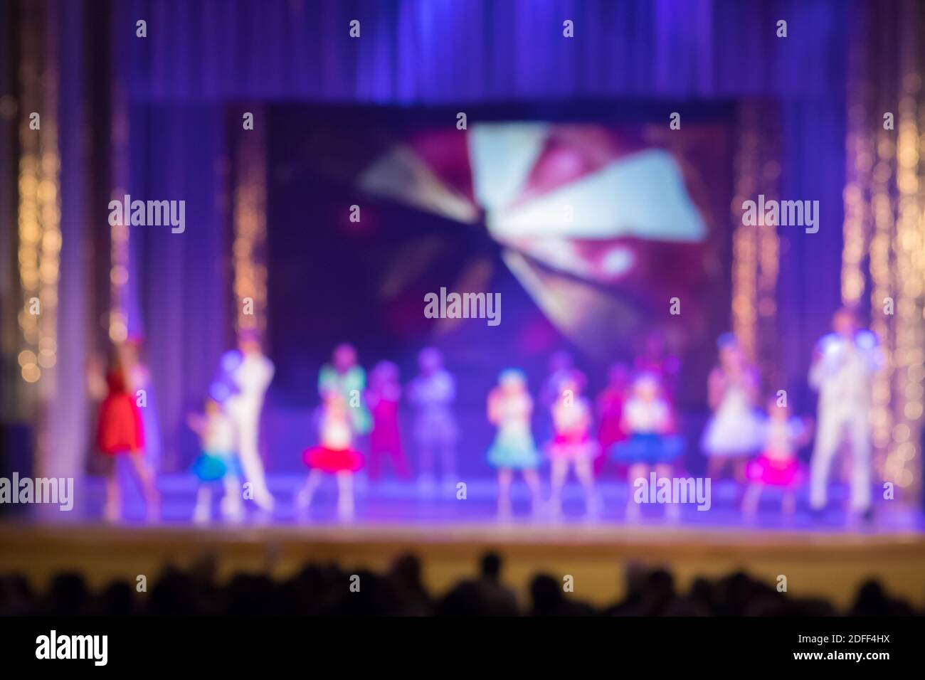 Background for design, blur texture, actors on stage Stock Photo - Alamy