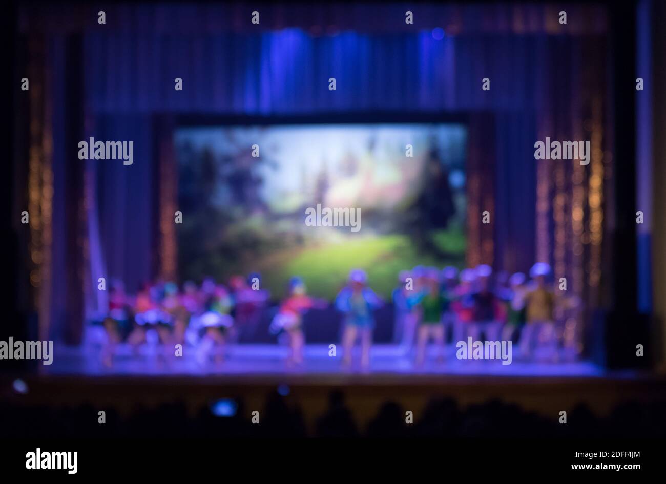 Background for design, blur texture, actors on stage Stock Photo - Alamy