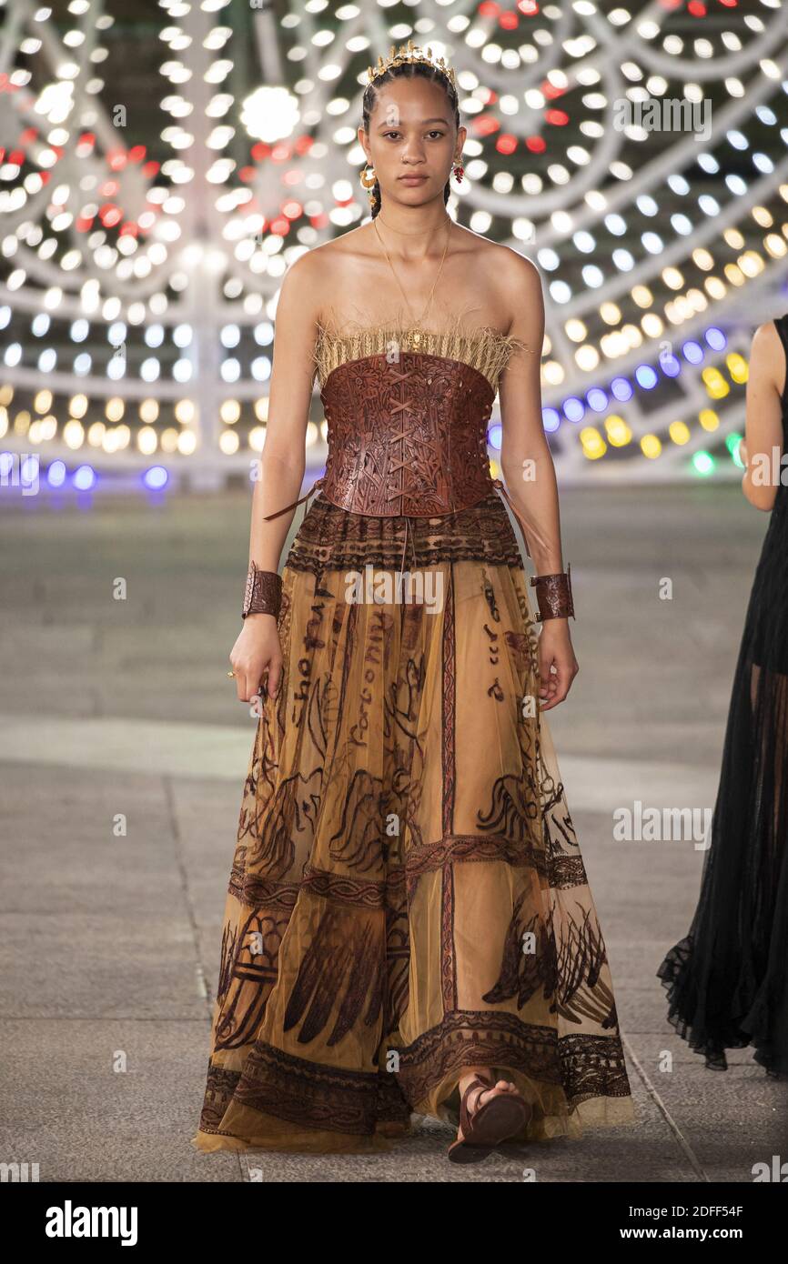 A model walks the runway for the new Dior's Cruise 2021 collection ...