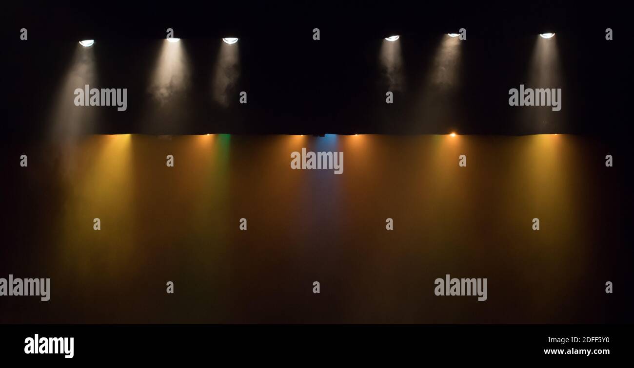 Theater lights spotlights over the stage, texture background for design ...