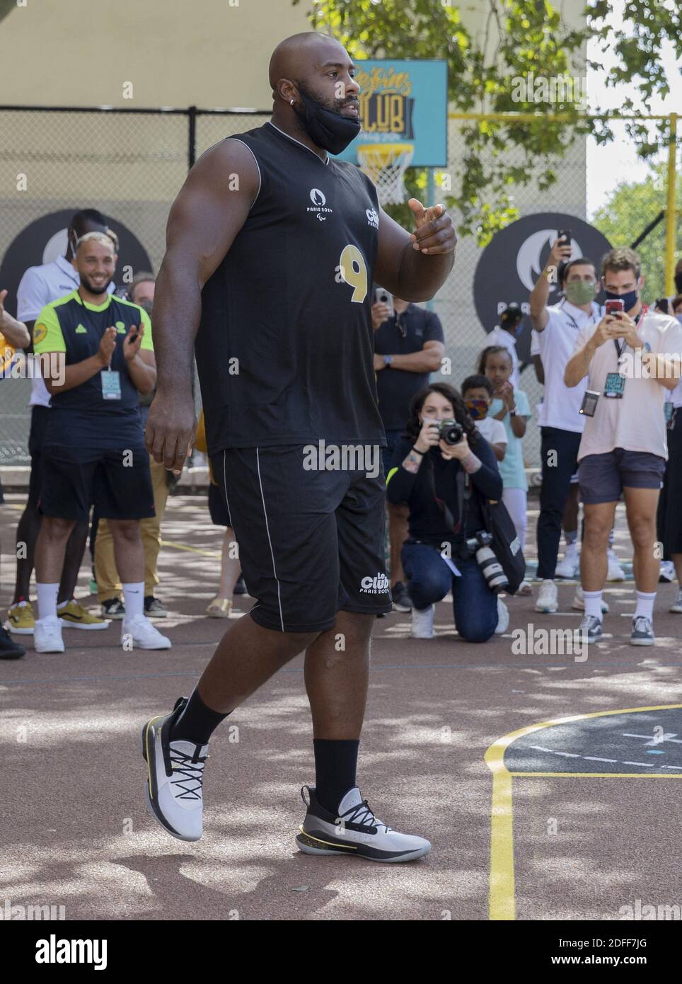 Judoka Teddy Riner (special guest) arrives at the Tony Parker Challenge ...