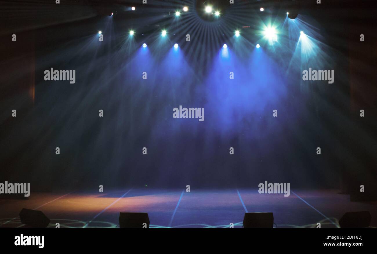 Theater lights spotlights over the stage, texture background for design ...