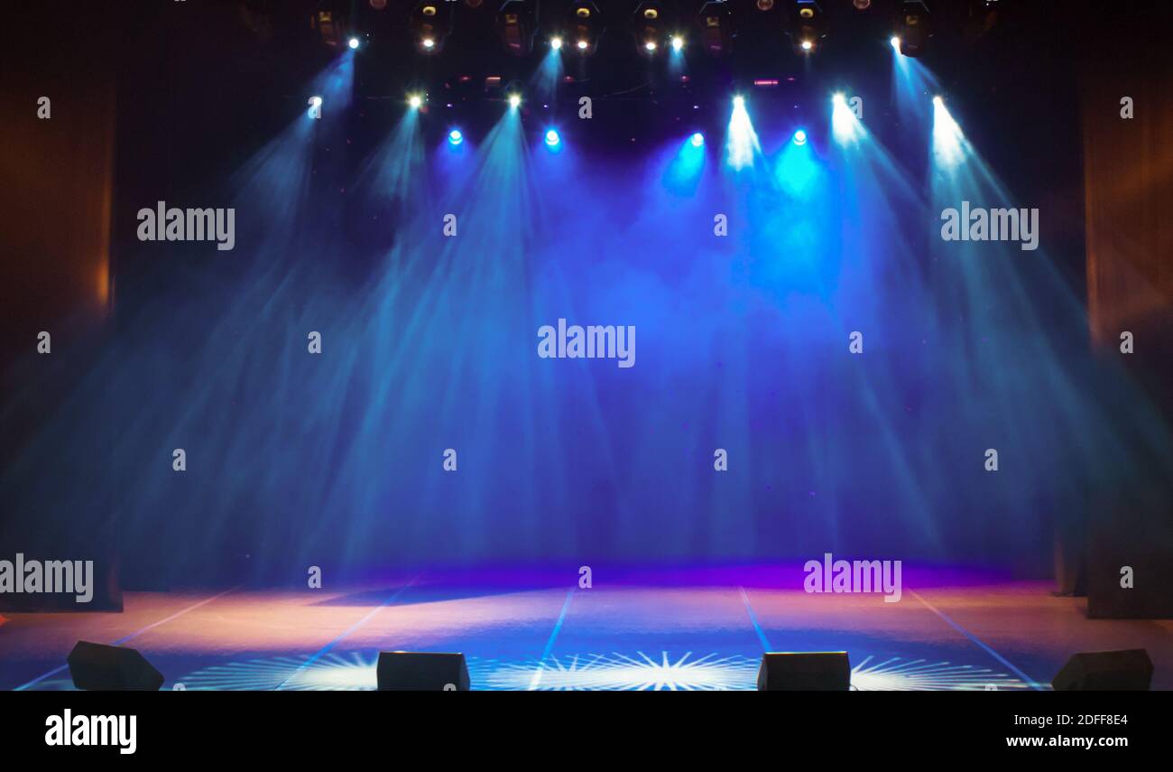 Theater lights spotlights over the stage, texture background for design ...