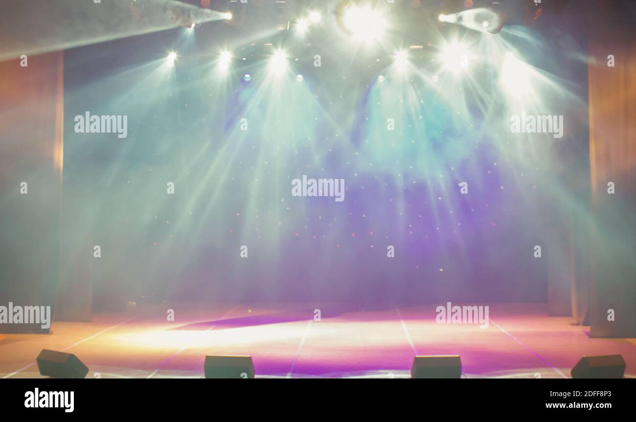 Theater lights spotlights over the stage, texture background for design ...