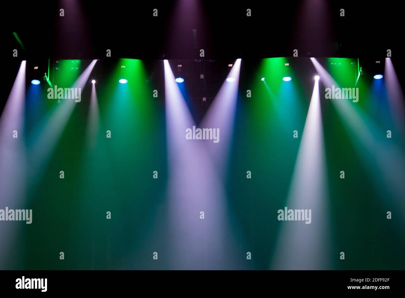Theater lights spotlights over the stage, texture background for design ...