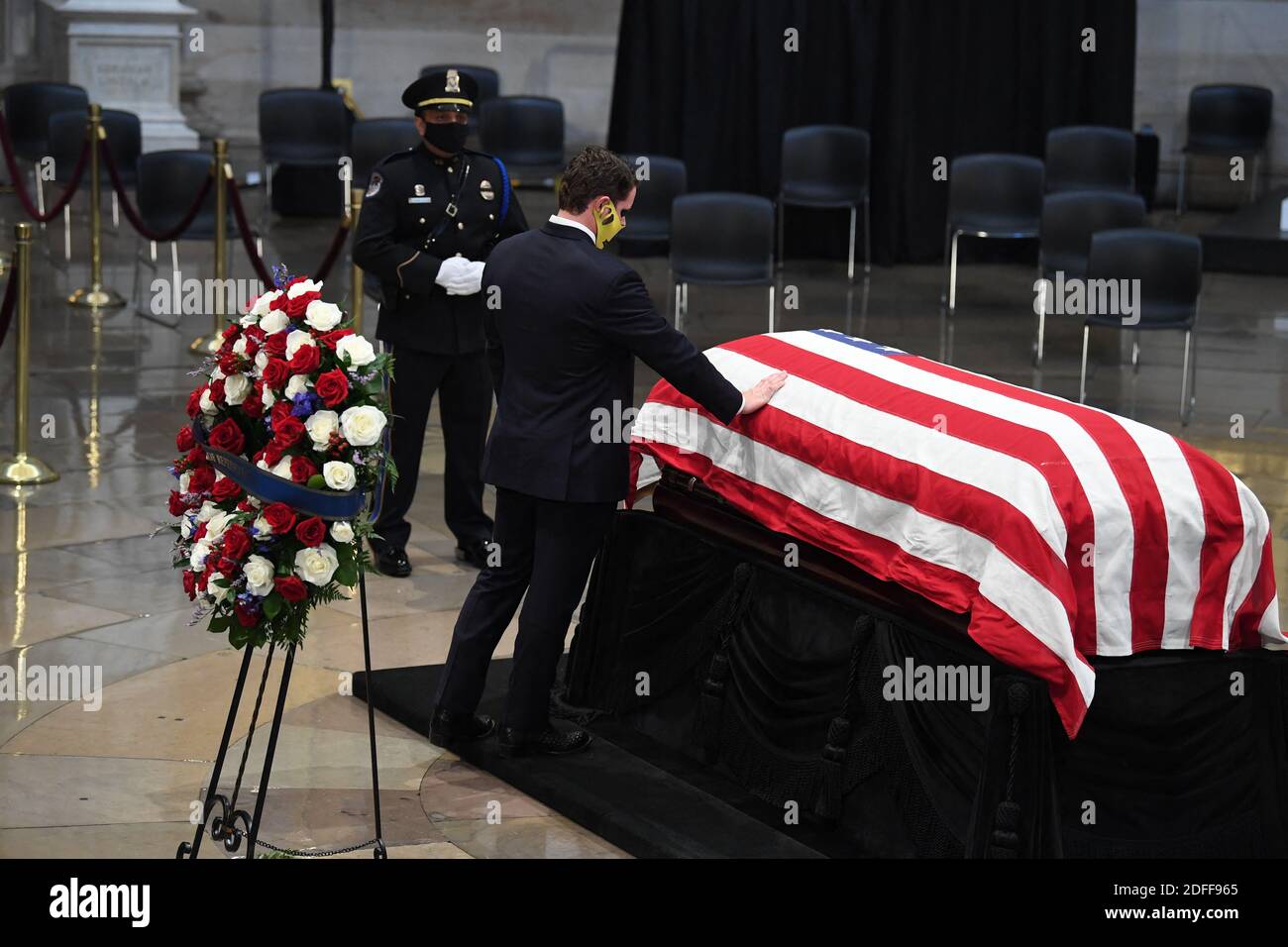 Rep. Dan Crenshaw (R-TX) pays his respect to Congressman John Lewis (D ...