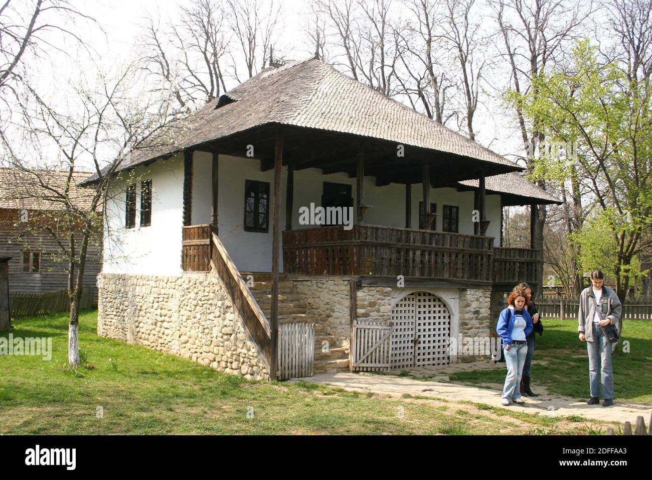 Village Museum, Bucharest, Romania. 18th century house with wooden roof ...