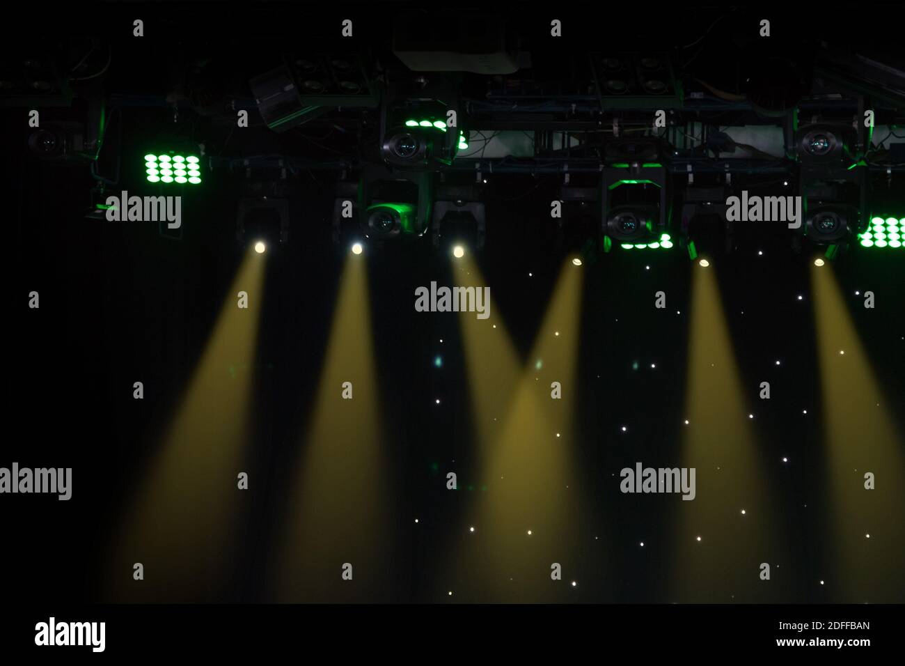 Theater lights spotlights over the stage, texture background for design ...