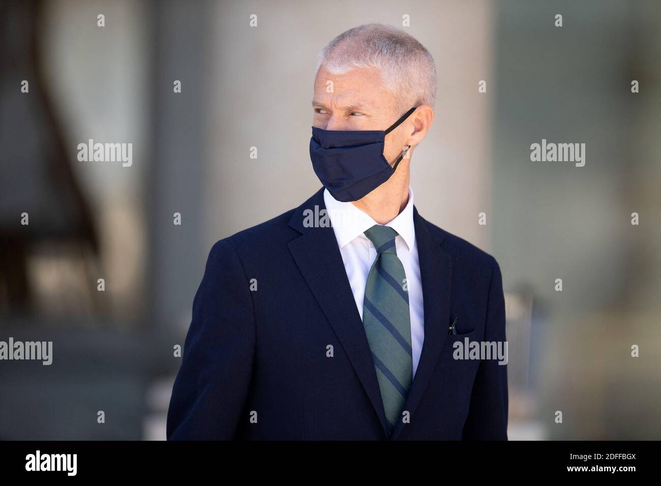 Junior Minister of Foreign Trade Franck Riester leaves the Elysee ...