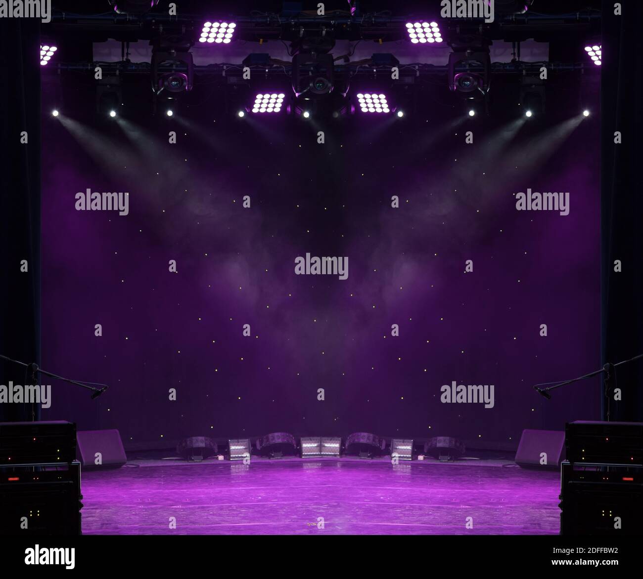 Theater lights spotlights over the stage, texture background for design ...