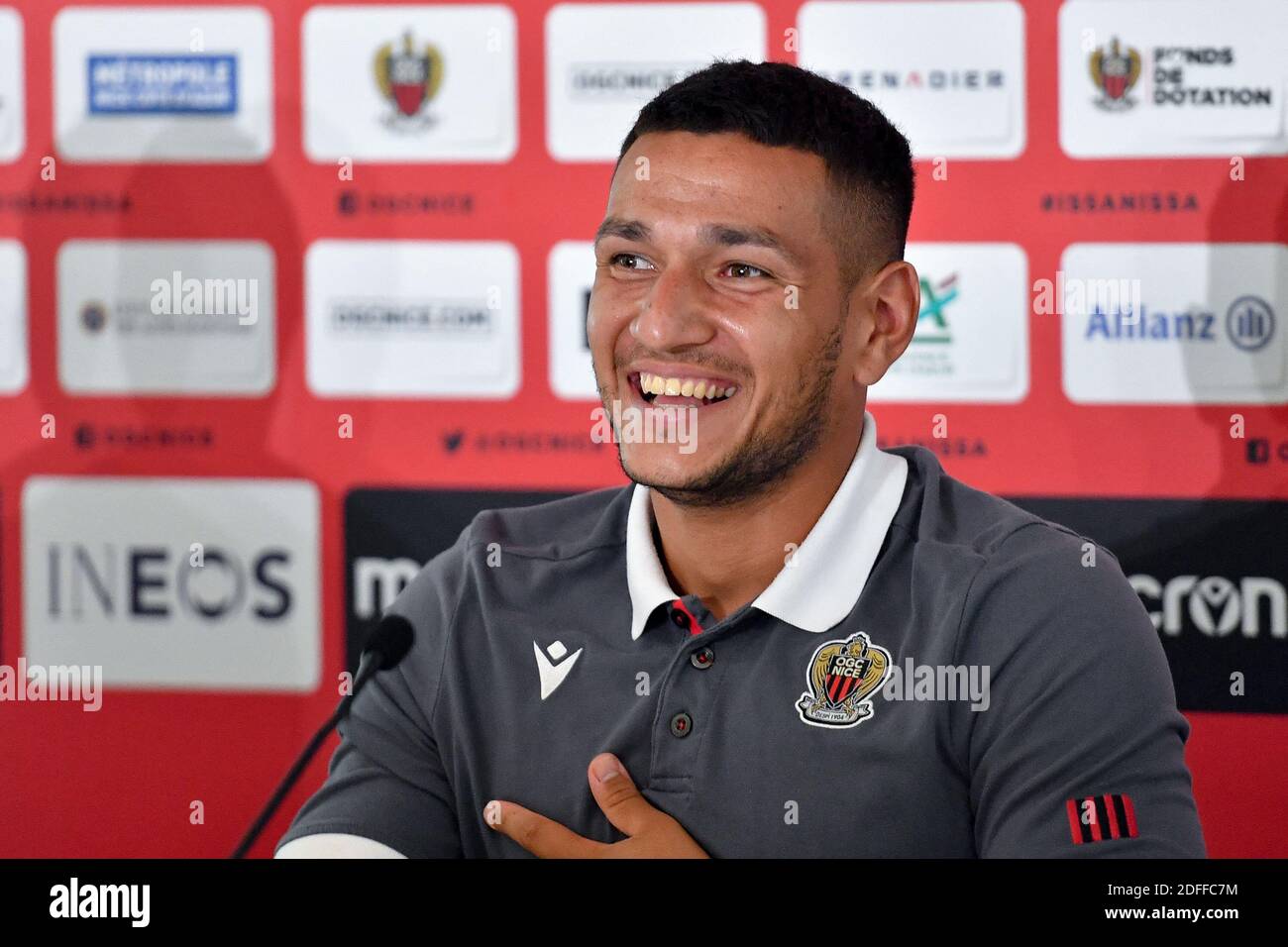 Rony Lopes during a press conference to announce Rony Lopes as new OGC ...