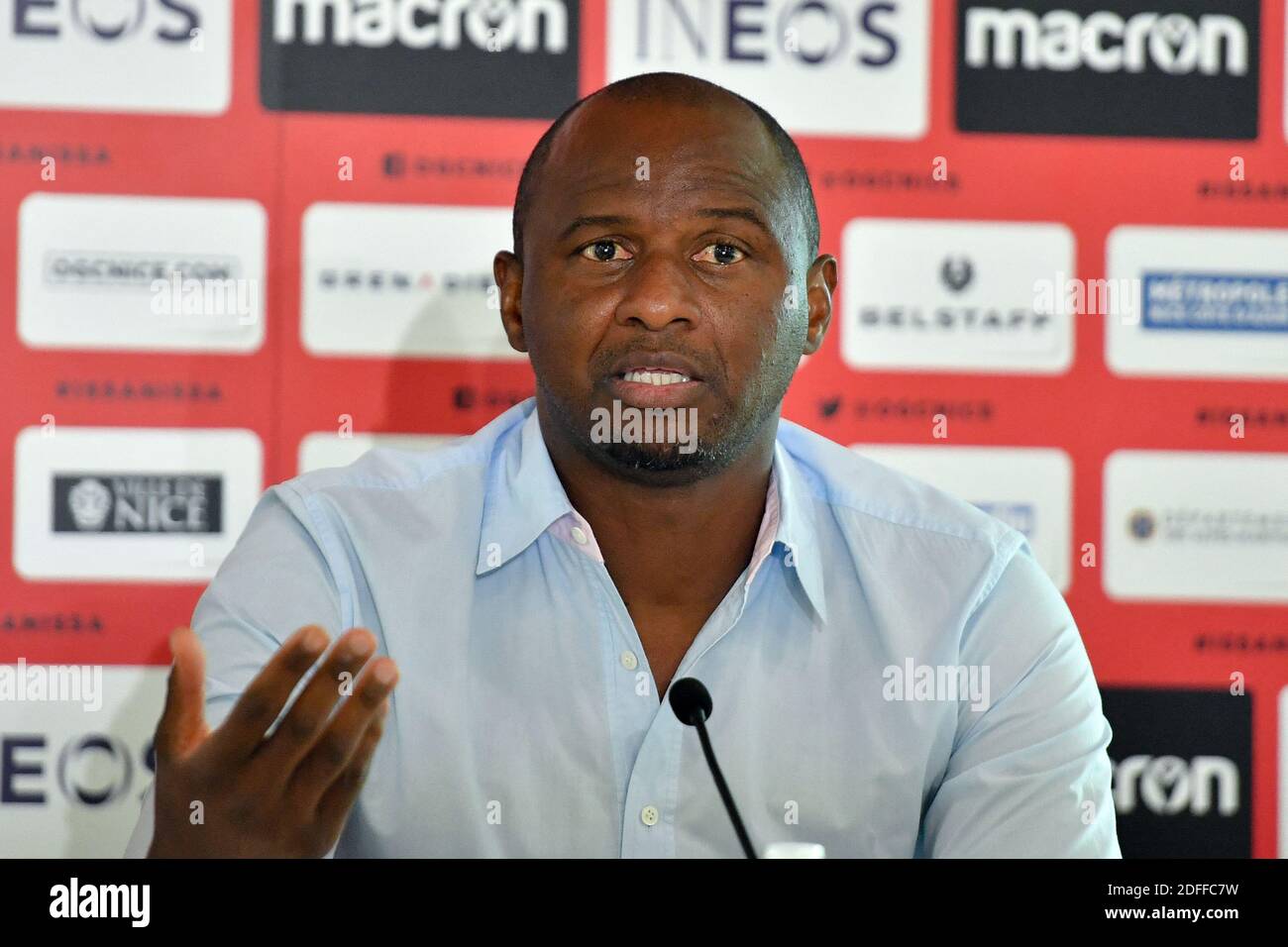 Head Coach Of Nice Patrick Vieira during a press conference to announce ...