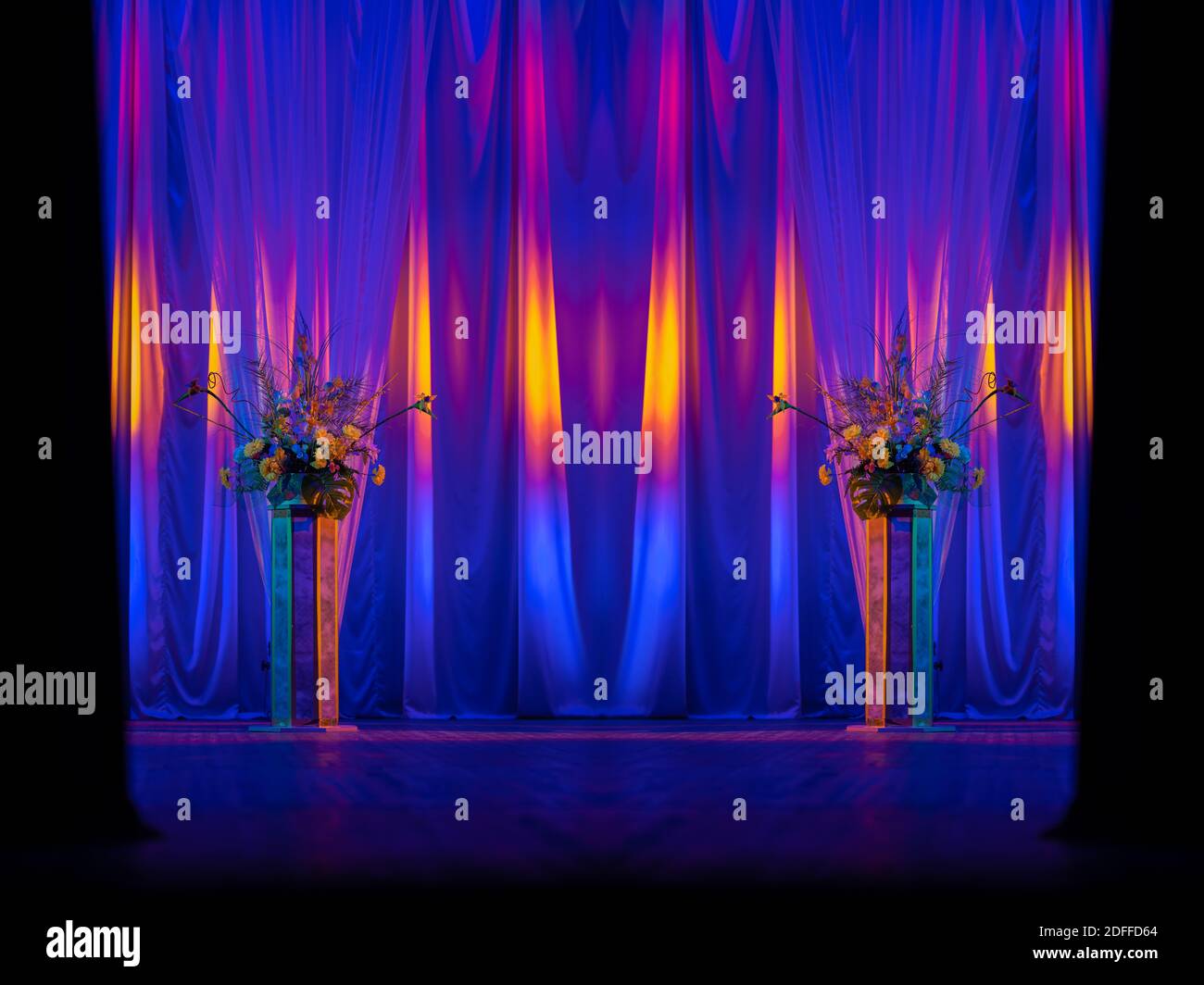 Theater lights spotlights over the stage, texture background for design ...