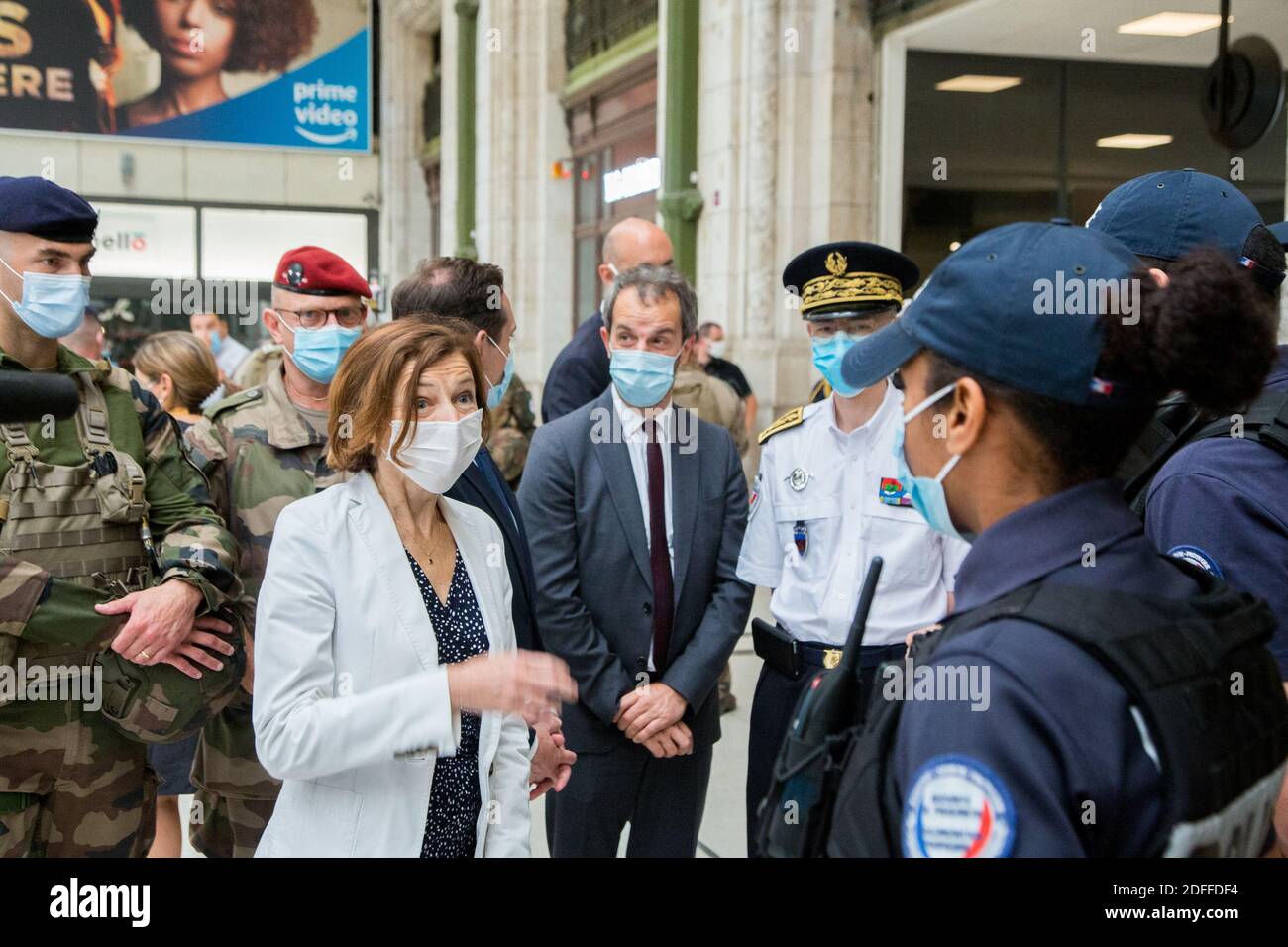 Florence Parly, Minister of the Armed Forces go to the Gare de Lyon ...