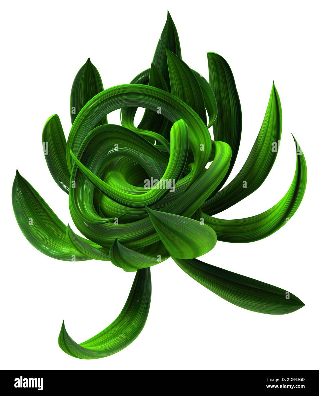 Plant vines green growing twisting ball unwrap, 3d illustration ...