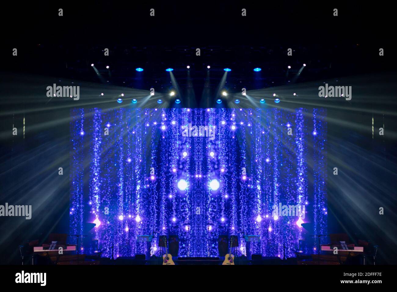 Theater lights spotlights over the stage, texture background for design ...