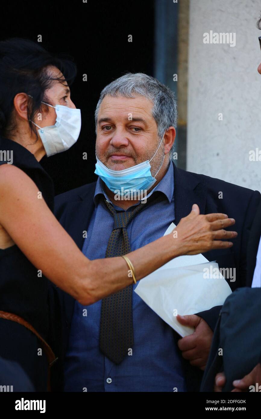 Emmanuel Faux attending the funeral ceremony of Gisele Halimi at the ...