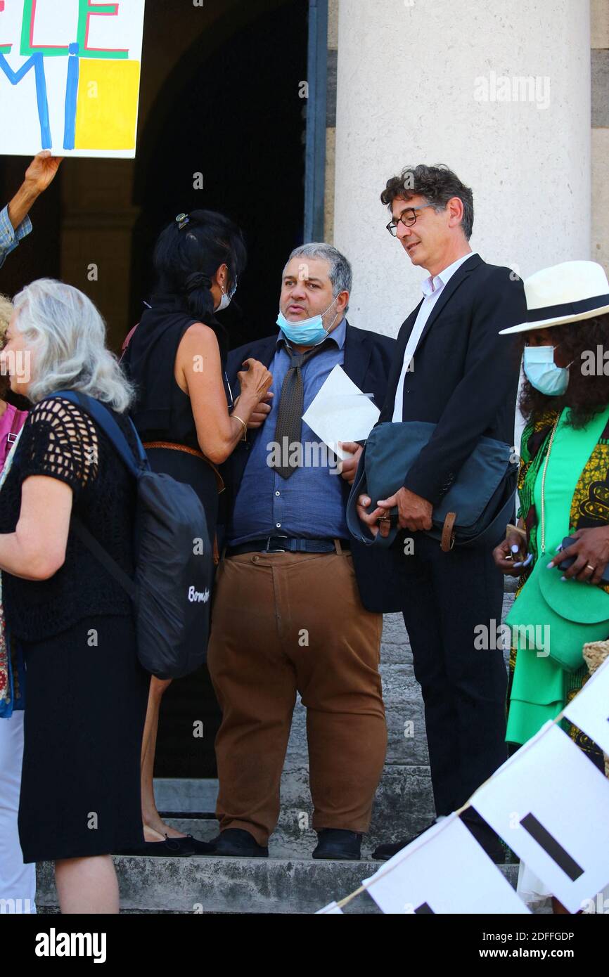 Emmanuel Faux attending the funeral ceremony of Gisele Halimi at the ...