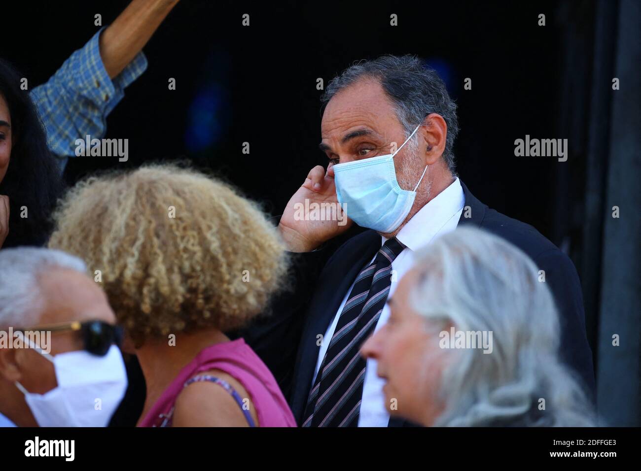 Jean-Yves Halimi attending the funeral ceremony of Gisele Halimi at the ...