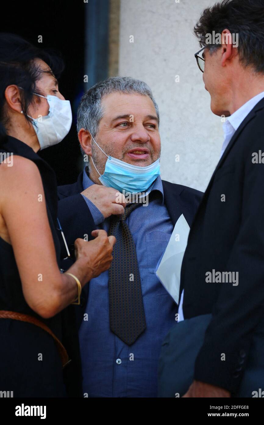 Emmanuel Faux attending the funeral ceremony of Gisele Halimi at the ...
