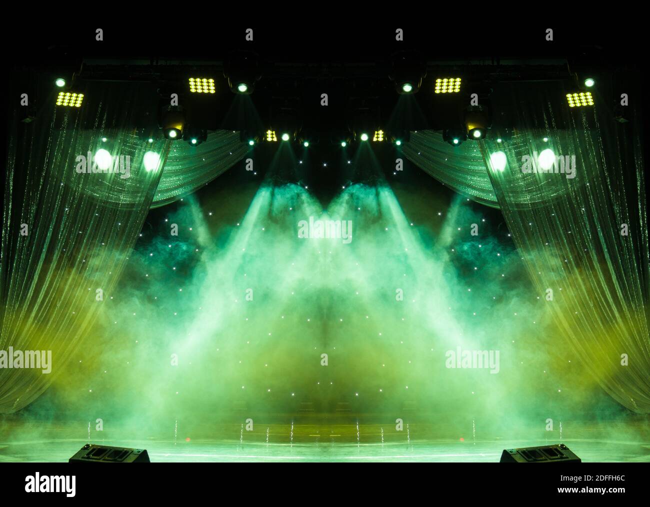 Theater lights spotlights over the stage, texture background for design ...