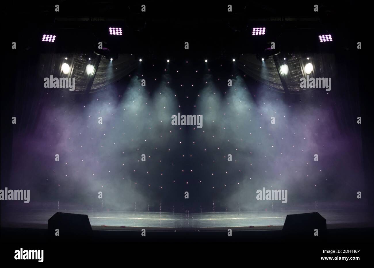 Theater lights spotlights over the stage, texture background for design ...