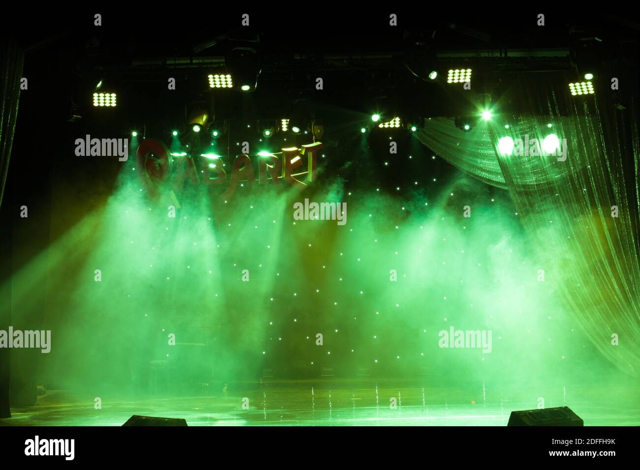 Theater lights spotlights over the stage, texture background for design ...