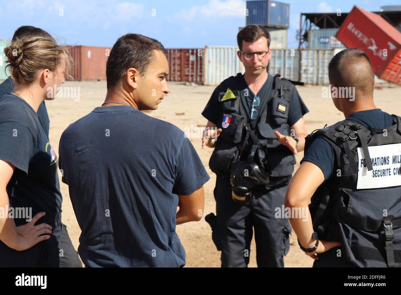 Cleaning operation of the harbour area in Beirut, Lebanon , on August ...